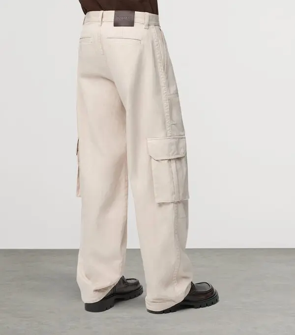 Loewe Cotton Cargo Trousers - Beige