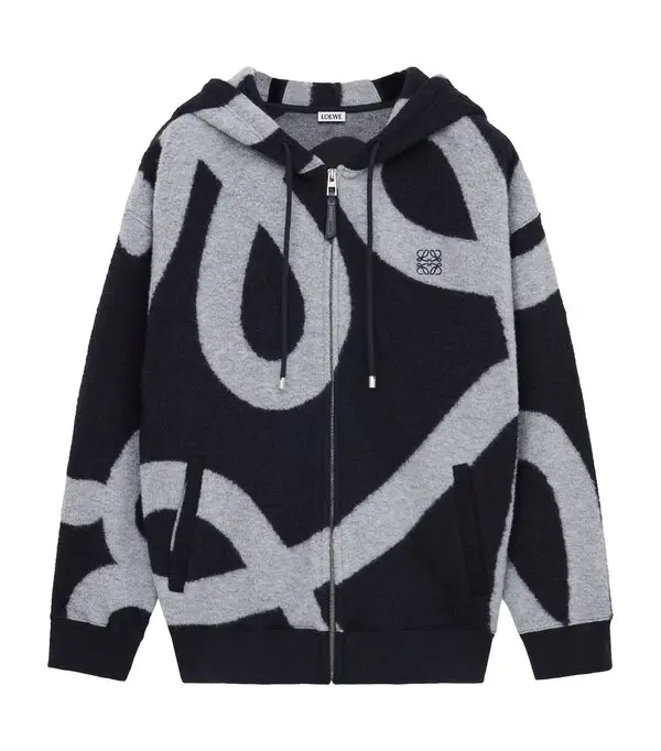 Loewe Wool-cotton Anagram Zip-up Hoodie