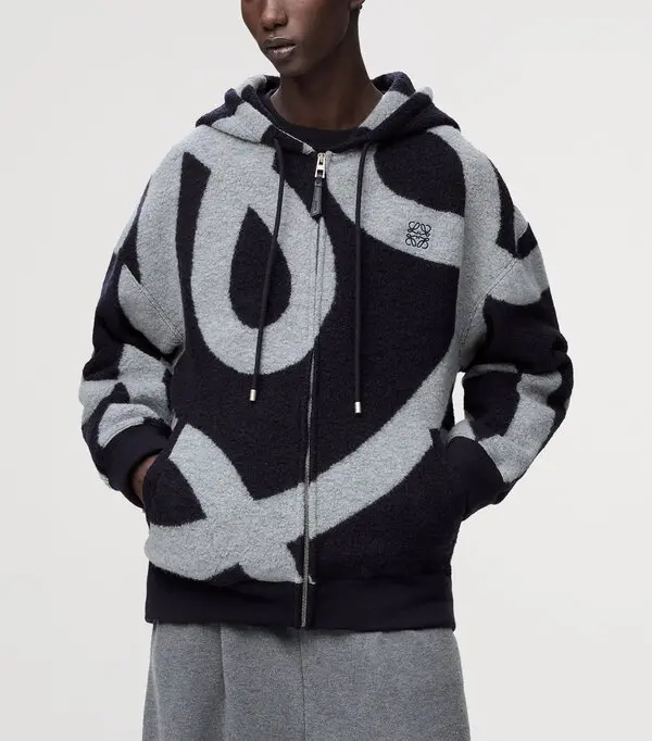Loewe Wool-cotton Anagram Zip-up Hoodie