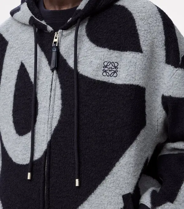Loewe Wool-cotton Anagram Zip-up Hoodie