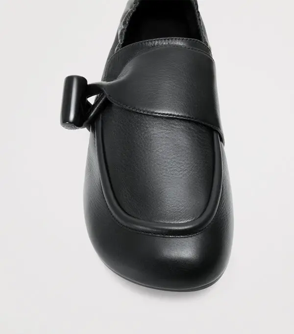 Loewe Leather Toggle Loafers - Black