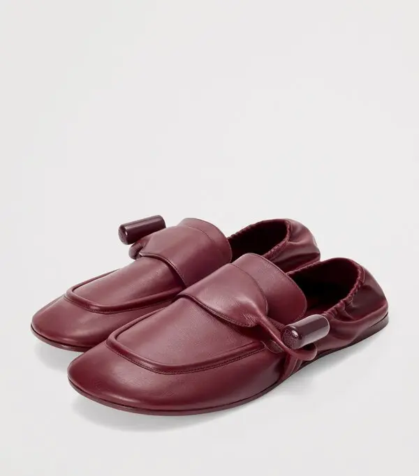 Loewe Leather Toggle Loafers - Red