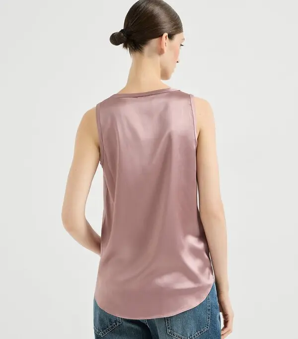 Brunello Cucinelli Stretch-silk Sleeveless Top
