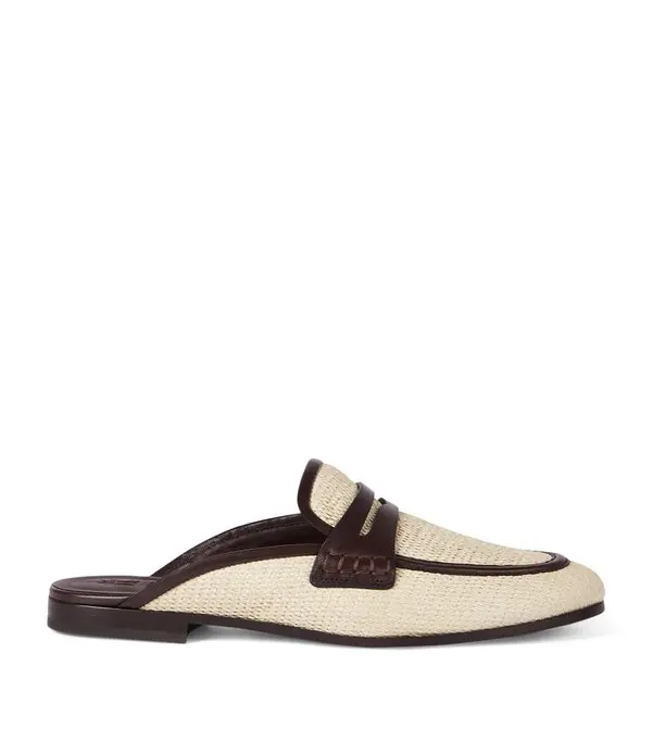 Brunello Cucinelli Techno Raffia Mules - Beige