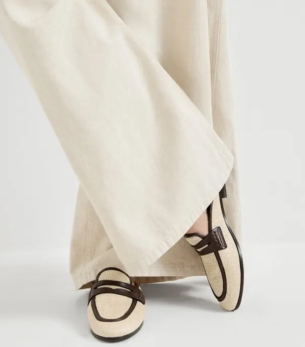 Brunello Cucinelli Techno Raffia Mules - Beige