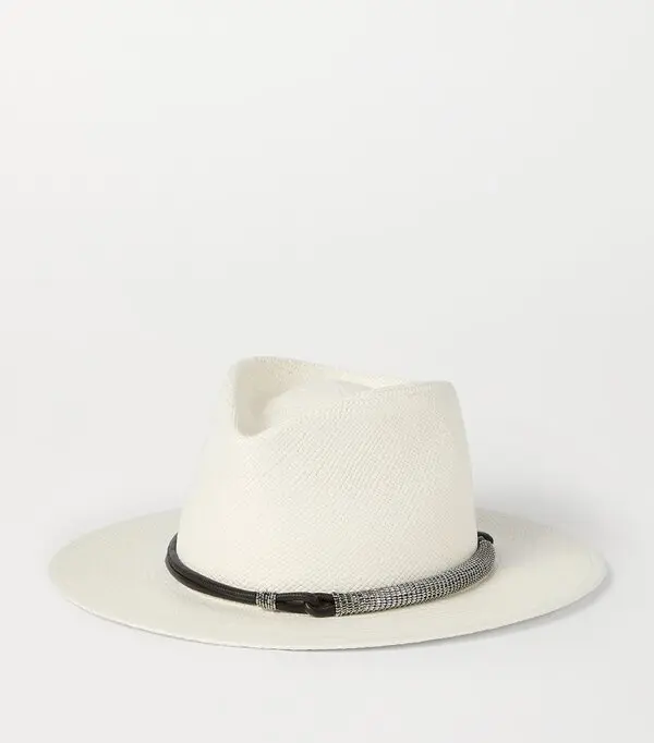 Brunello Cucinelli Straw Fedora Hat