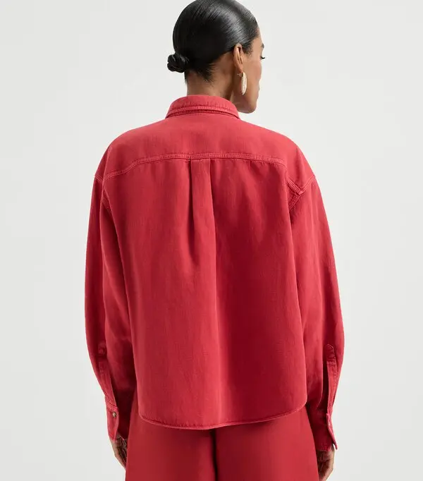 Brunello Cucinelli Cotton-linen Garment-dyed Shirt - Red