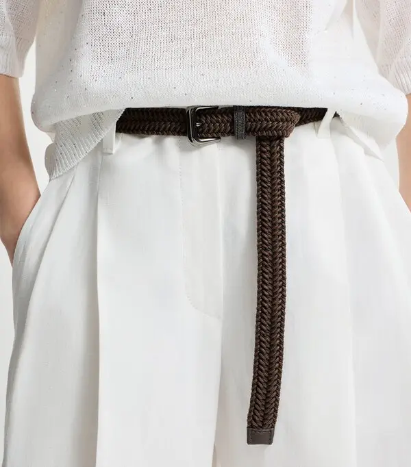 Brunello Cucinelli Braided Belt With Monili Detail