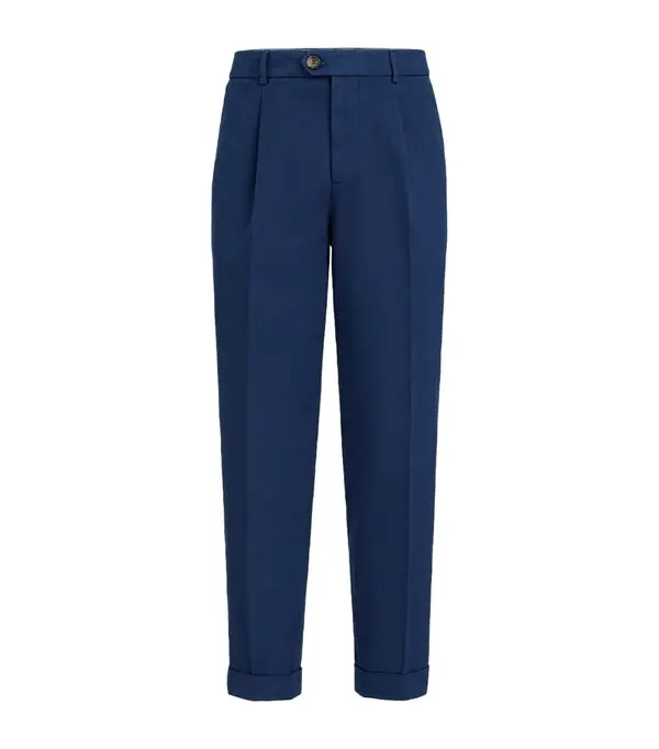 Brunello Cucinelli Cotton Pleated Trousers