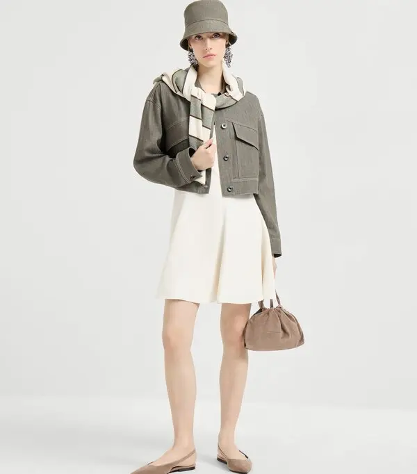 Brunello Cucinelli Twill Mini Dress - White