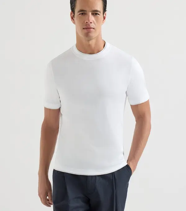 Brunello Cucinelli Cotton Jersey Faux-layered T-shirt - White
