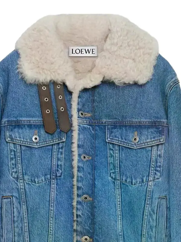 Loewe Shearling-trimmed Denim Trucker Jacket