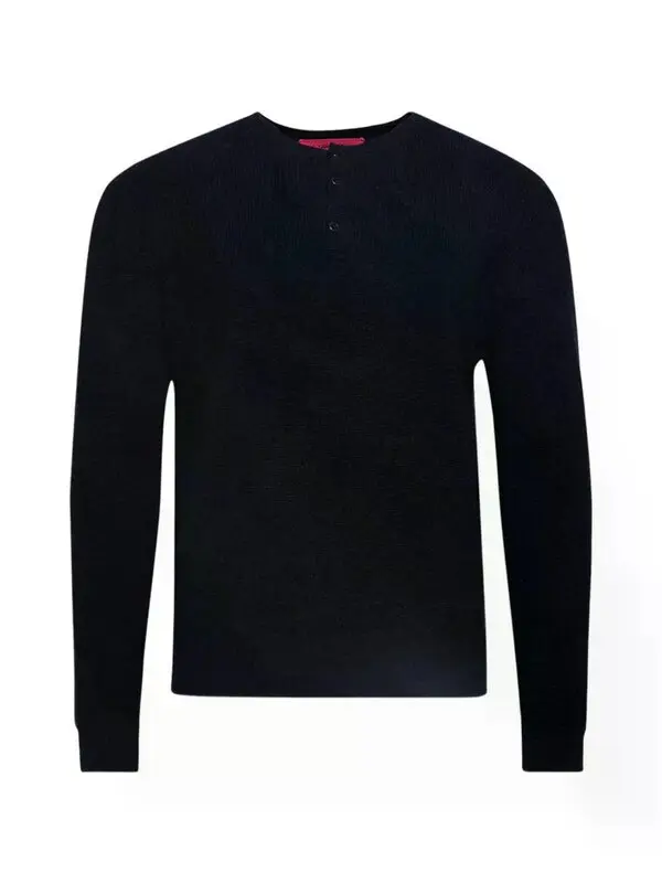 THE ELDER STATESMAN Ribbed Buttoned Sweater