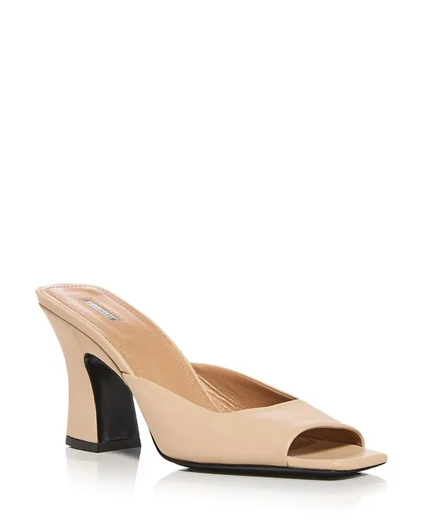 NODALETO Leather Mule Sandals - Natural