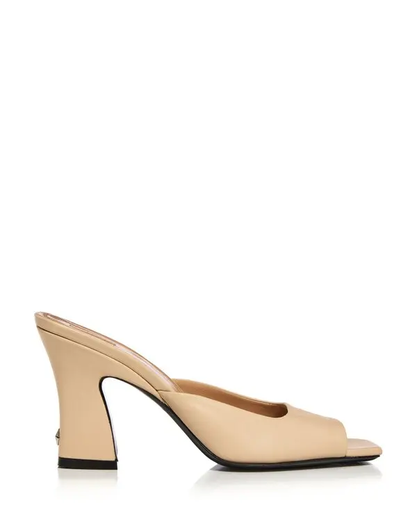 NODALETO Leather Mule Sandals - Natural