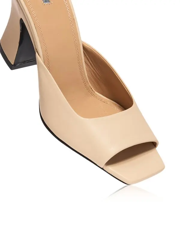NODALETO Leather Mule Sandals - Natural