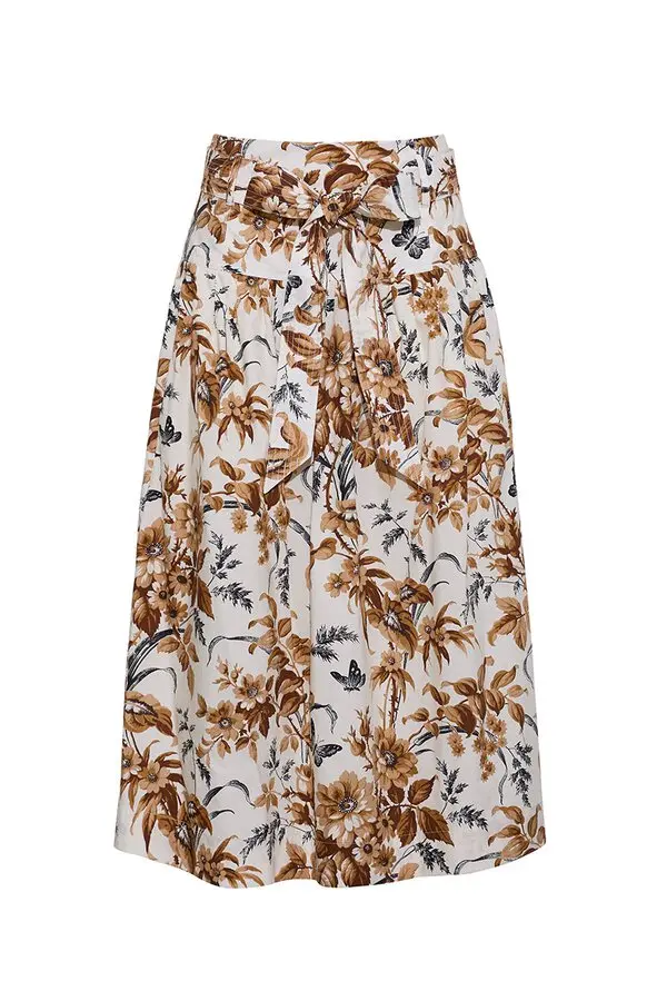 Cara Cara Jiya Printed Midi Skirt - Windsor Egret