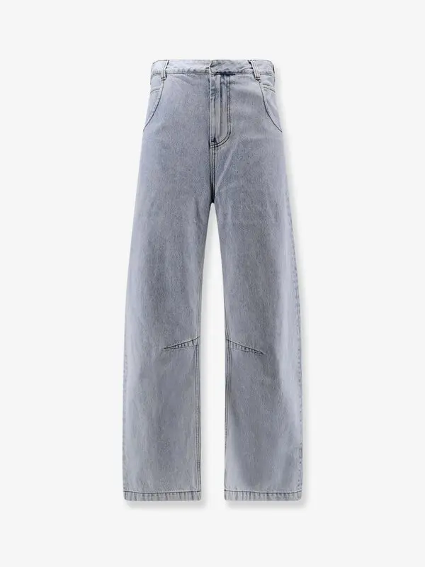 ENTIRE STUDIOS Gem Cotton Jeans With Leather Logo Patch