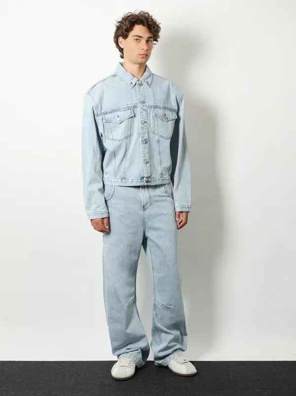 ENTIRE STUDIOS Gem Cotton Jeans With Leather Logo Patch