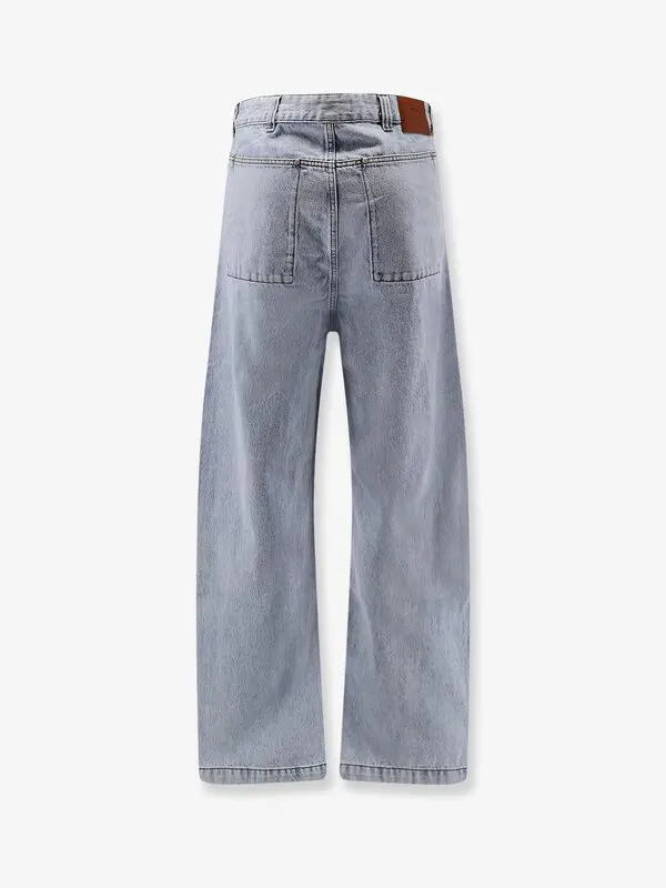 ENTIRE STUDIOS Gem Cotton Jeans With Leather Logo Patch