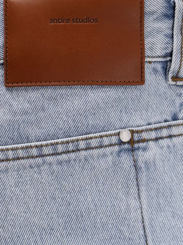 ENTIRE STUDIOS Gem Cotton Jeans With Leather Logo Patch