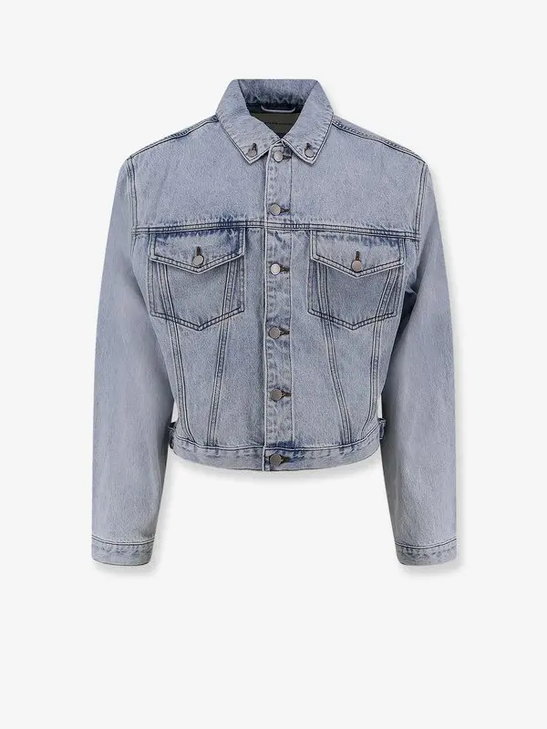 ENTIRE STUDIOS Denim Jacket With Padded Shoulders - Blue