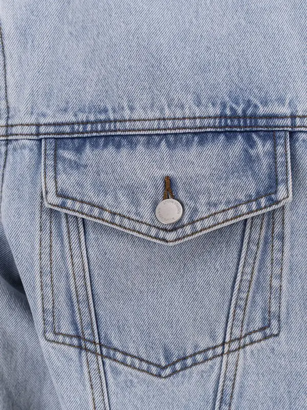 ENTIRE STUDIOS Denim Jacket With Padded Shoulders - Blue