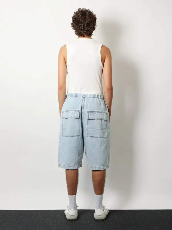 ENTIRE STUDIOS Light Washed Denim Bermuda Shorts