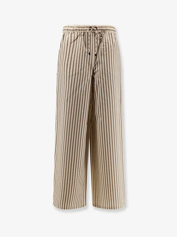 Max Mara Cotton And Silk Trousers - Beige