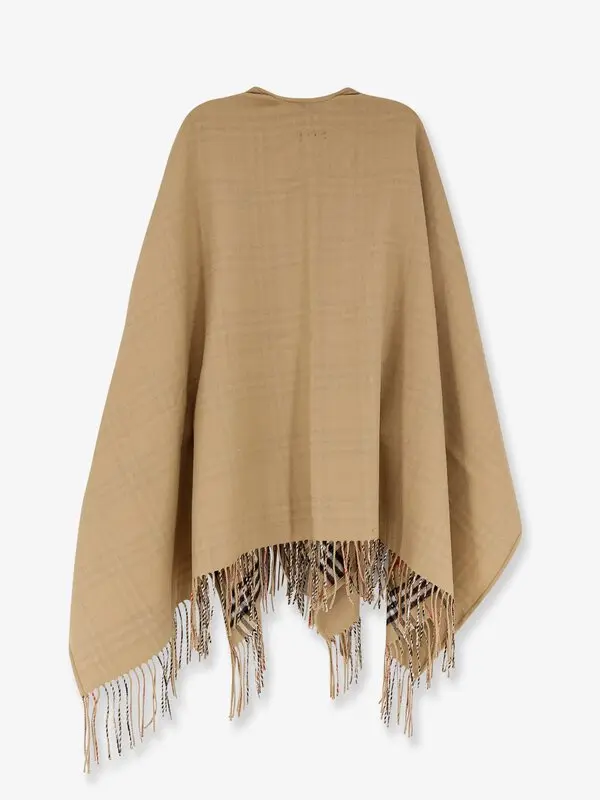 Burberry Wool Cape With Check Motif