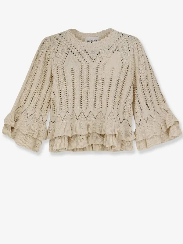 MARANT ETOILE Cotton Sweater With Ruffle Detail