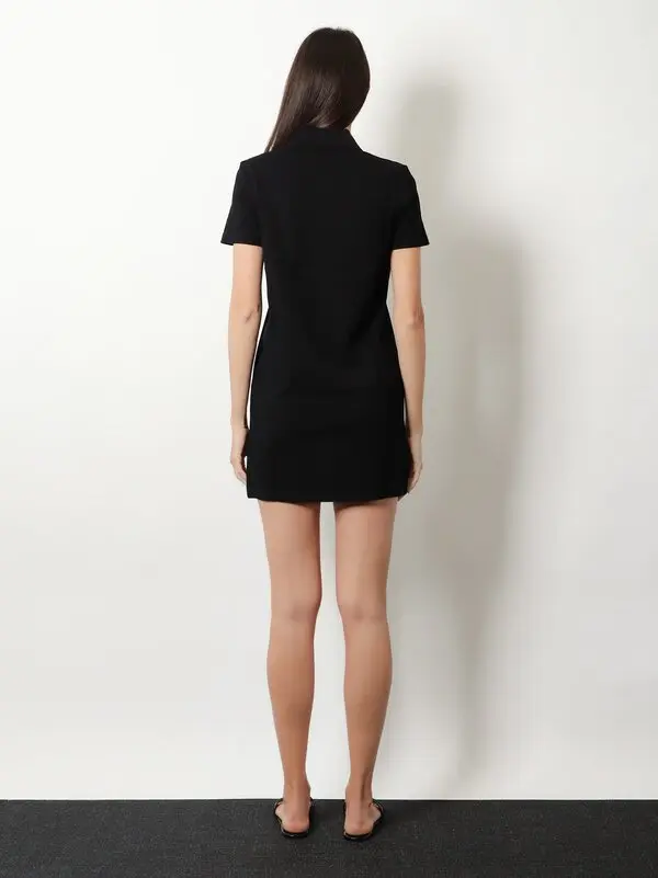 Saint Laurent Cotton Short Sleeve Mini Dress
