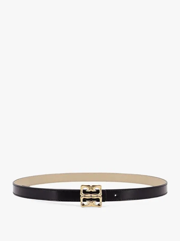 Givenchy Leather Belt With Metal Logo - Black