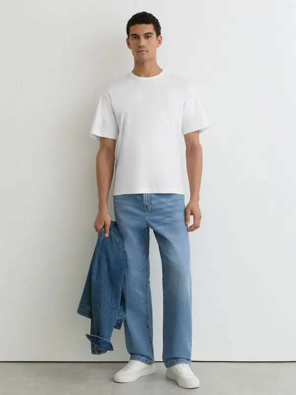 REISS Blaikie Airwater-cotton Relaxed-fit T-shirt - White
