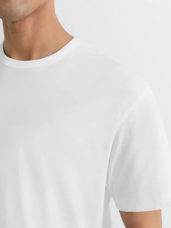 REISS Blaikie Airwater-cotton Relaxed-fit T-shirt - White