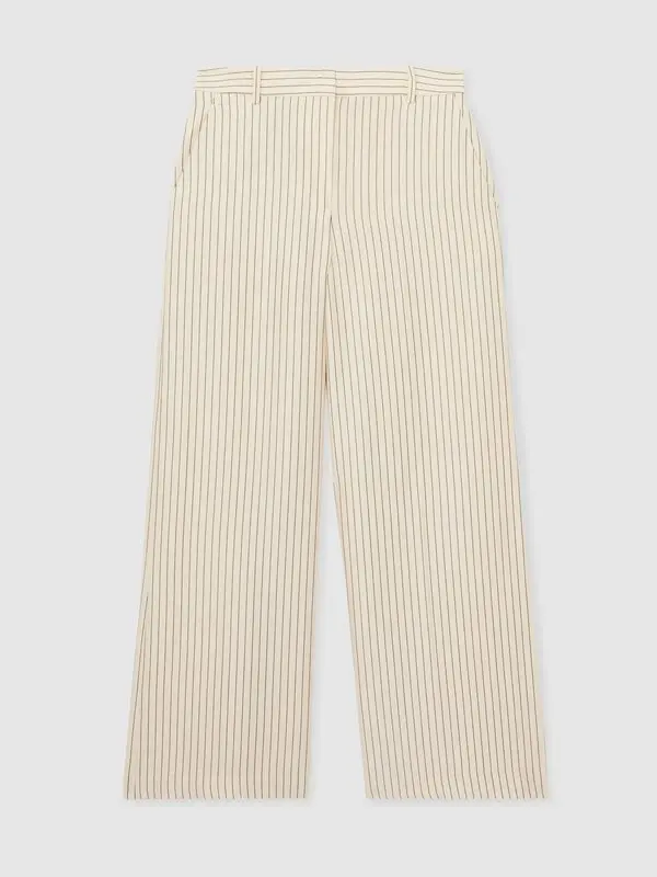REISS Jayce Petite Pinstripe Wide-leg Trousers
