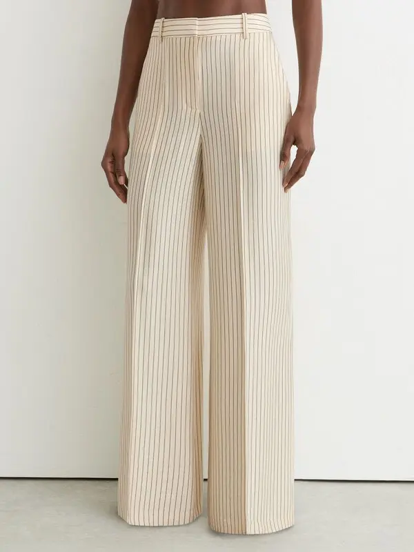 REISS Jayce Petite Pinstripe Wide-leg Trousers