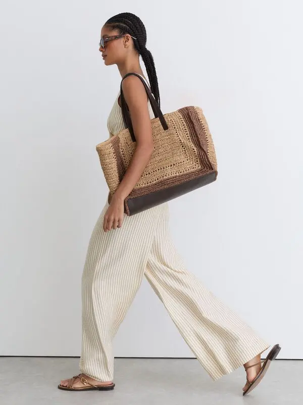 REISS Jayce Pinstripe Wide-leg Trousers