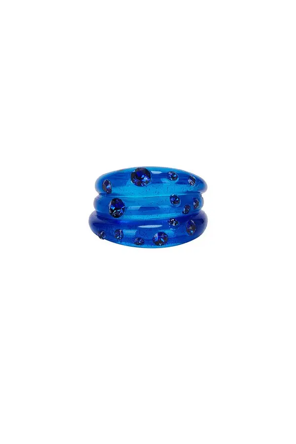 Fry Powers Sun Powers Resin Crystal Ring - Cobalt