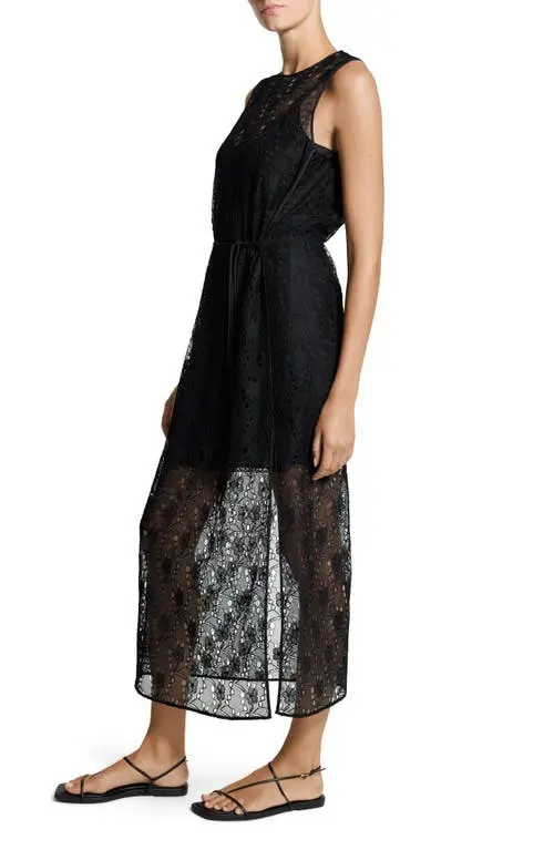 Theory Lace Tie-waist Midi Dress