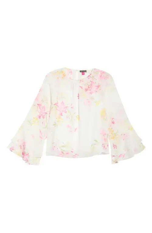 Vince Camuto Floral Ruffle Sleeve Top