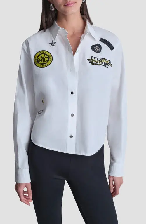 Dkny Patch Detail Cotton Button-up Shirt