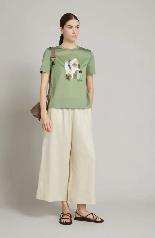 MM BY MAX MARA Canneti Wide-leg Linen Canvas Pants - Milk