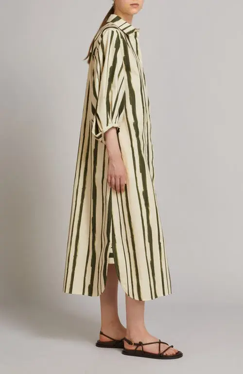 MM BY MAX MARA Stripe Maxi Shirt Dress