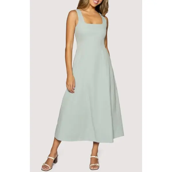 LOST + WANDER Vista Marina Cotton Maxi Dress - Dusty Blue