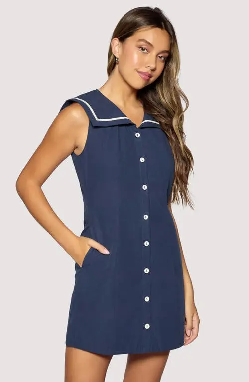 LOST + WANDER Coastal Riviera Sleeveless Cotton Minidress