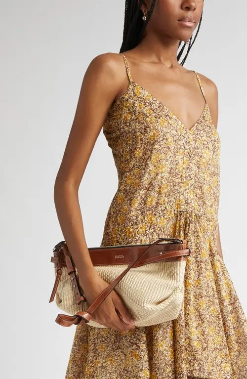 Isabel Marant Wardy Raffia & Leather Crossbody Bag