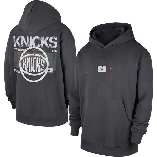JORDAN BRAND New York Knicks Statement Jumpman Hoodie - Anthracite