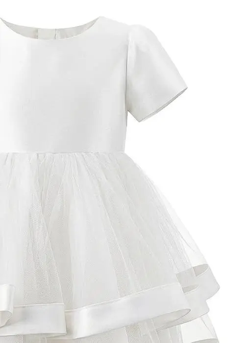 TULLEEN Satin Bow Tulle Dress - White