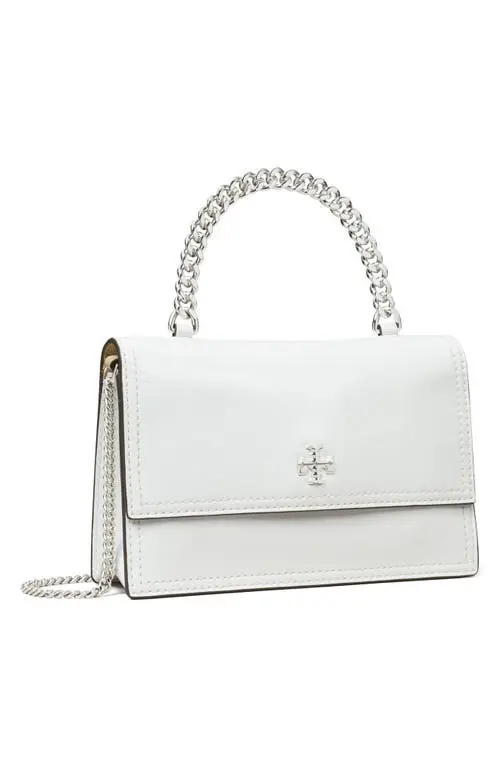 Tory Burch Kira Distressed Mini Top Handle Wallet On A Chain - Bianco